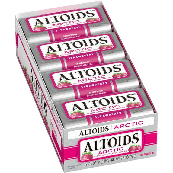 ALTOIDS Arctic Strawberry Breath ESF27 Mints Hard Candy Bulk, 1.2 oz Tin (Pack of 8) - Walmart.com