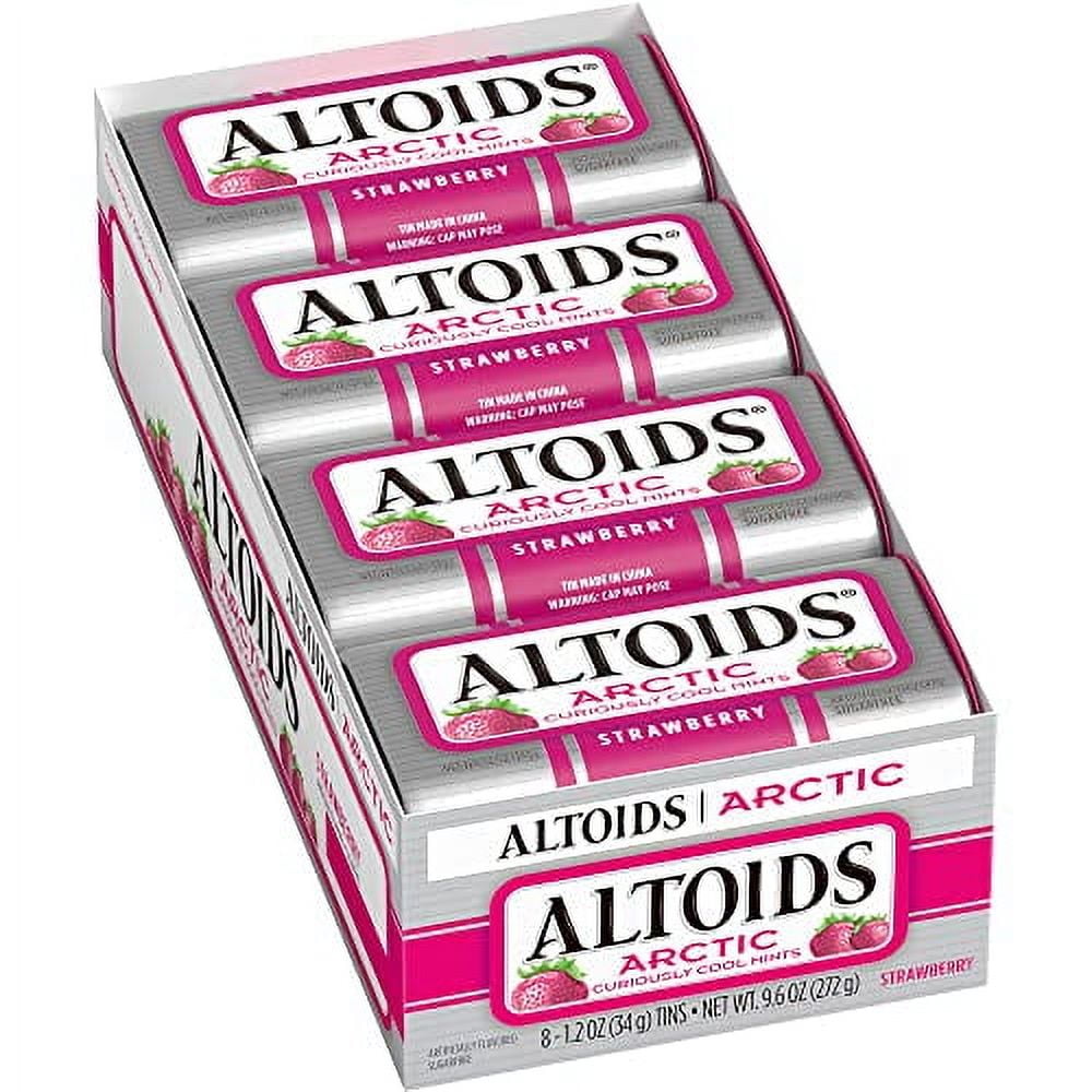 ALTOIDS Arctic Strawberry Breath Mints Hard Candy Bulk, 1.2 oz Tin ...