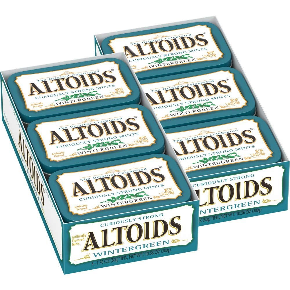 ALTOIDS Classic Wintergreen Breath Mints, 1.76 Ounce - 6 Count Pack of ...