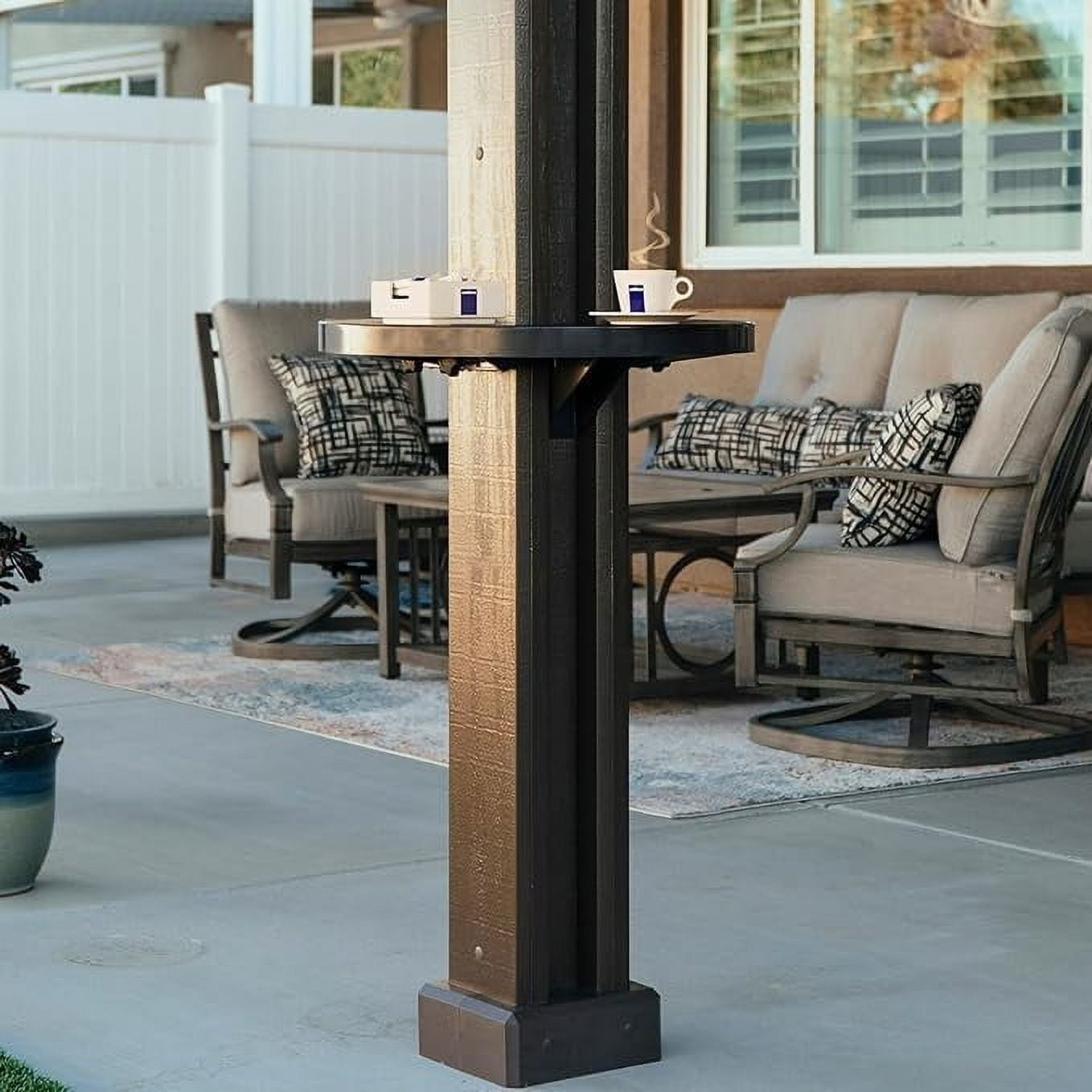 ALUMATABLE™ Alumawood Patio Cover Post Table (Espresso Brown) - Walmart.com