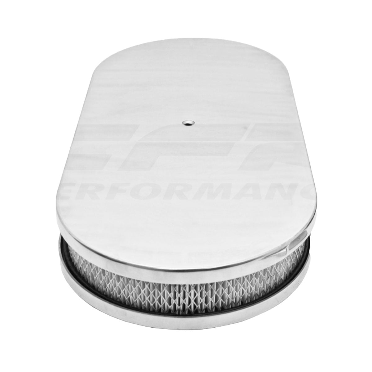 ALUMINUM 19" OVAL DUAL QUAD AIR CLEANER PAPER FILTER SMOOTH - POLISHED ...