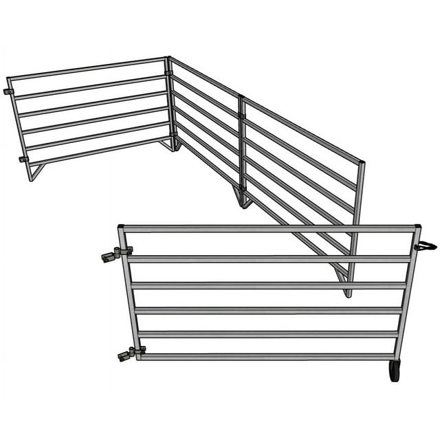ALUMINUM 5 FT X 10 FT 6 RAIL 40" TALL SHEEP & GOAT ADD-ON STALL KIT ...