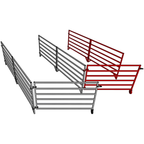 ALUMINUM 5 FT X 10 FT 6 RAIL 40" WALL-MOUNTED ADD-ON SHEEP & GOAT STALL ...