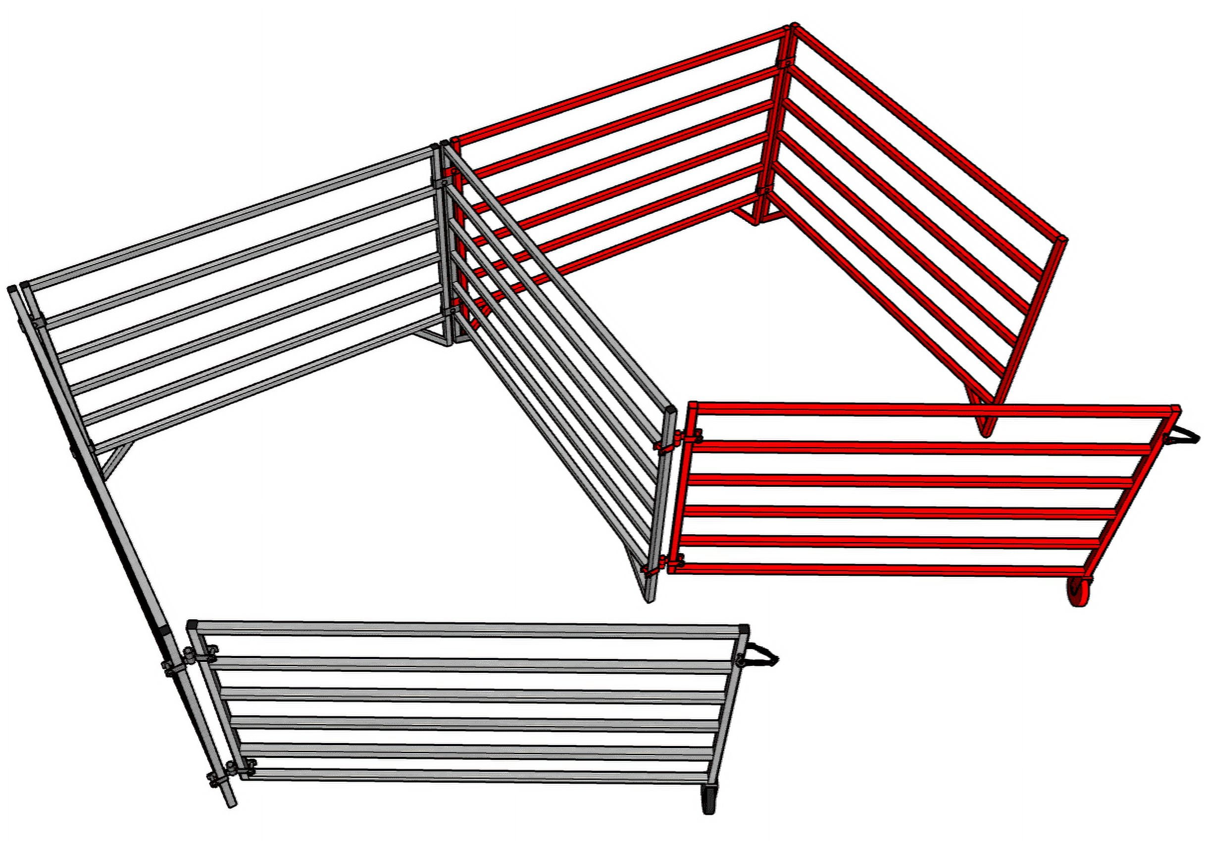 ALUMINUM 5 FT X 5 FT 6 RAIL 40" TALL SHEEP & GOAT ADD-ON STALL KIT ...