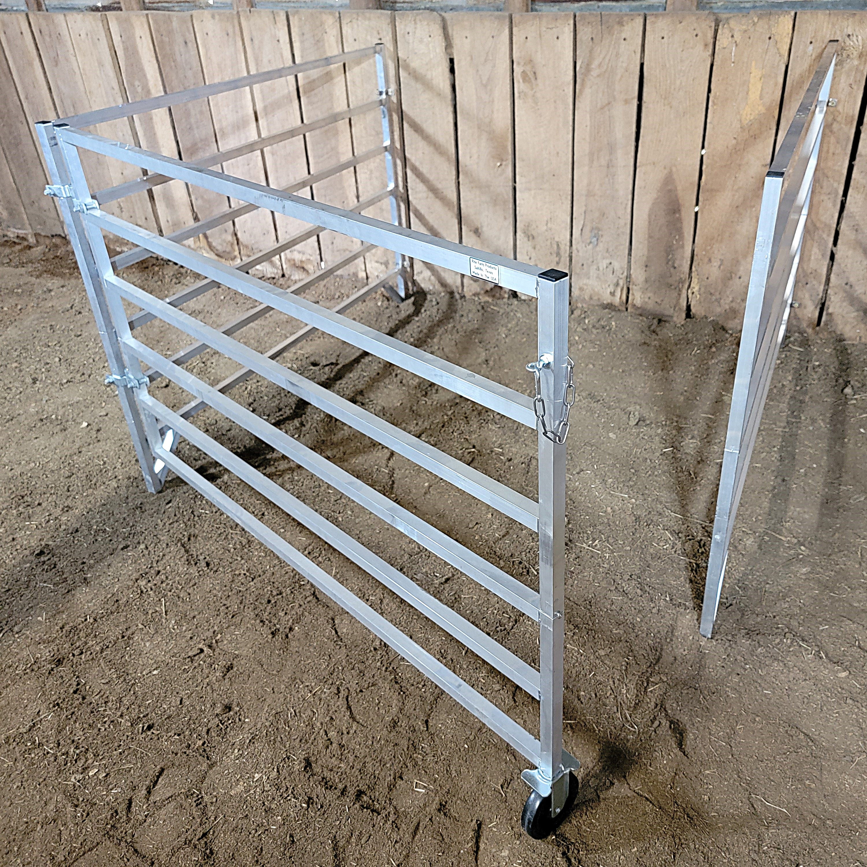 ALUMINUM 5 FT X 5 FT 6 RAIL 40" TALL WALL-MOUNTED SHEEP & GOAT STALL ...