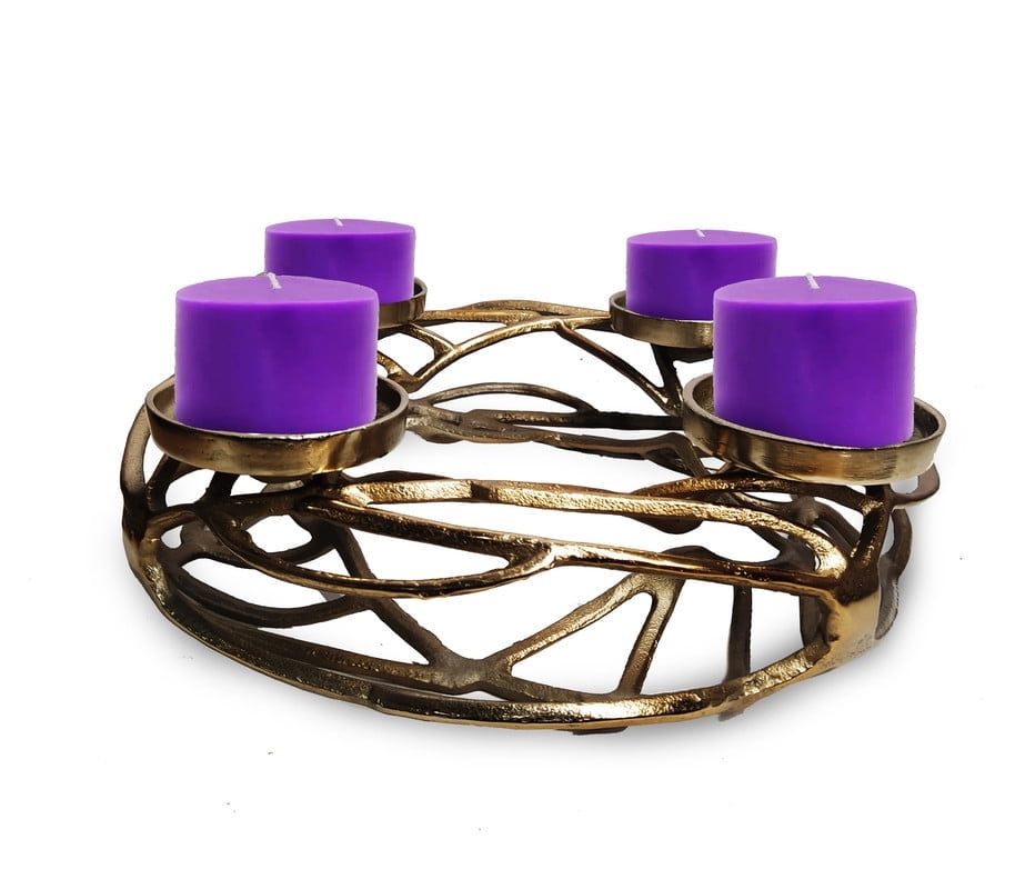 ALUMINUM LARGE ADVENT WREATH CANDLE HOLDER - CANDLE STAND - HOME DÉCOR ...