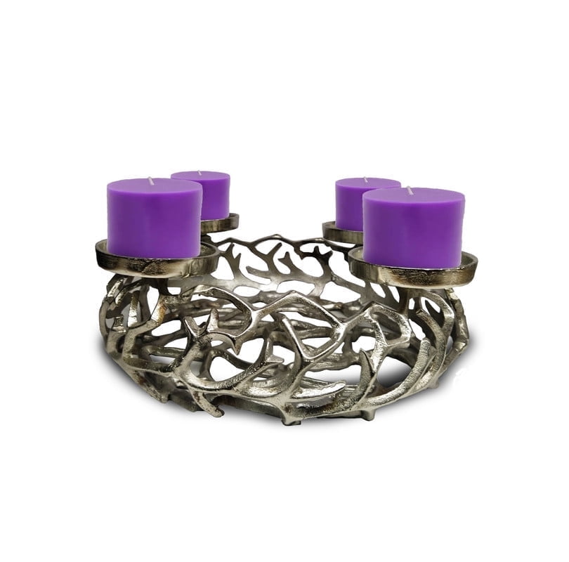 ALUMINUM LARGE ADVENT WREATH CANDLE HOLDER - CANDLE STAND - HOME DÉCOR ...