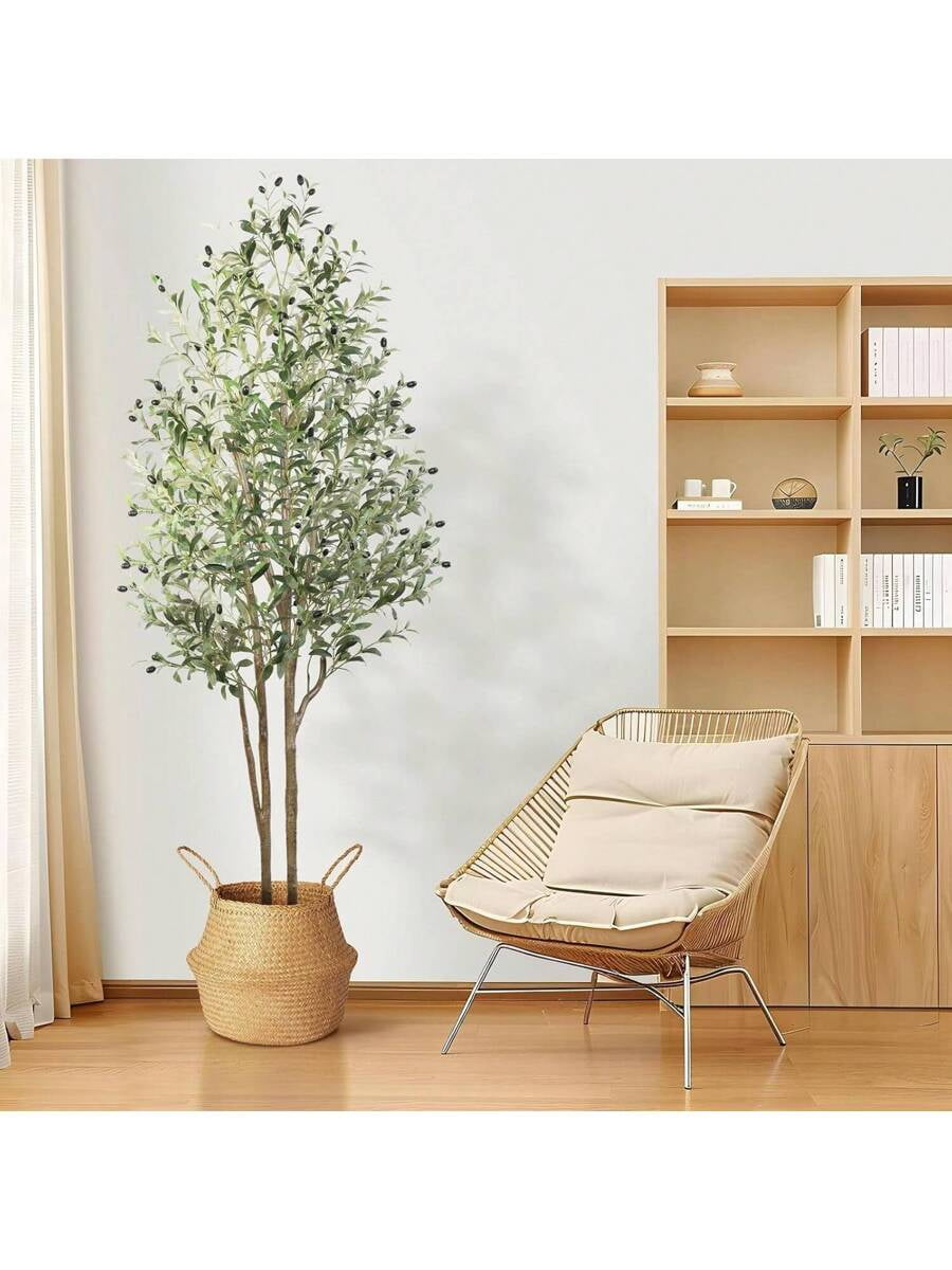 ALUPSSUC Artificial Olive Tree - 4-7ft Silk Fake Plant with Natural ...