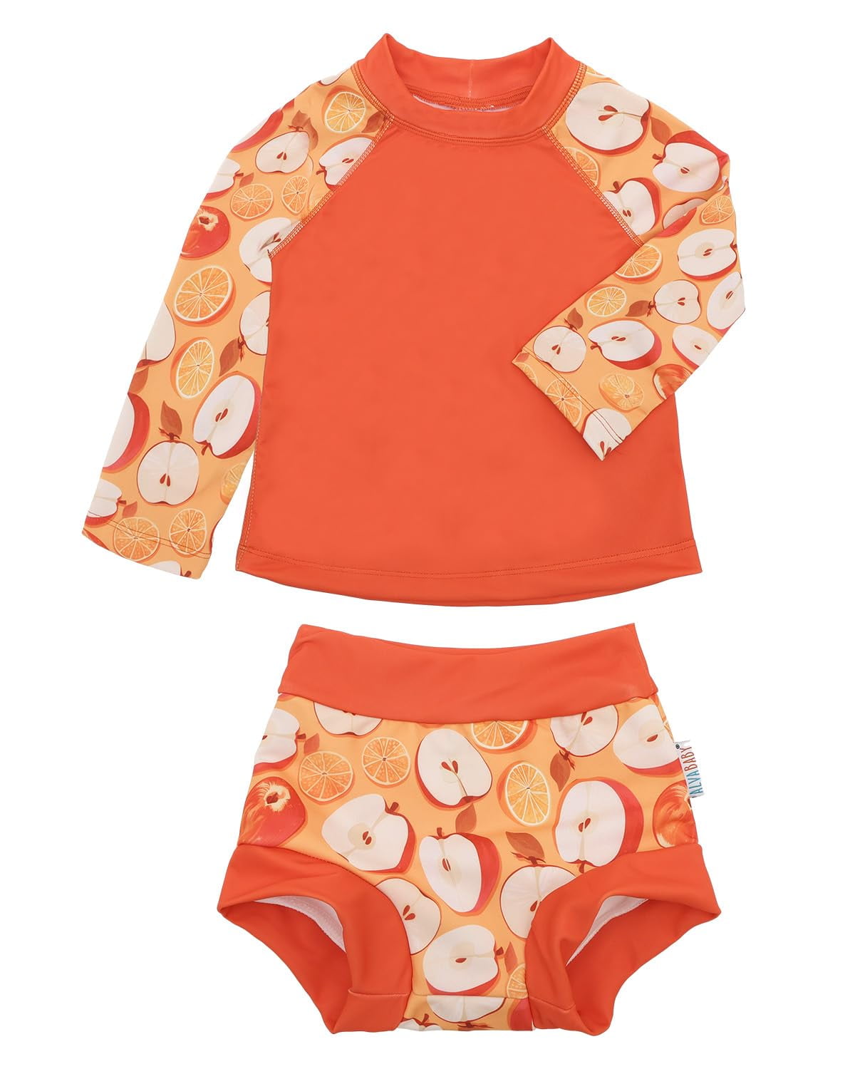 ALVABABY Long Sleeve Rashguards OIF8 with Swim Diaper, Baby/Toddler ...