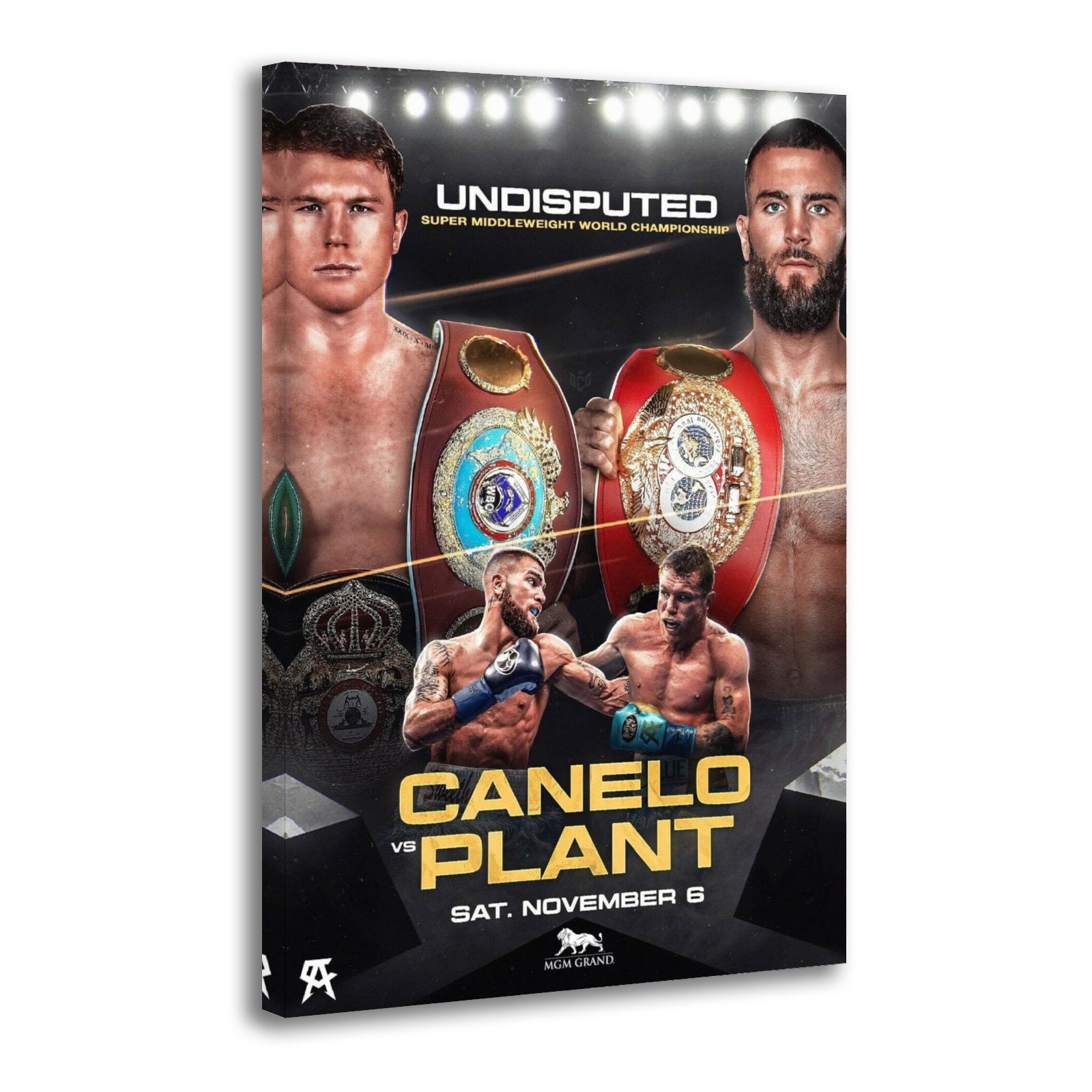 ALVAREZ Vs. CALEB PLANT Fight 2021 Boxing Saul Canvas Wall Art Prints Poster Gifts Photo Picture ...