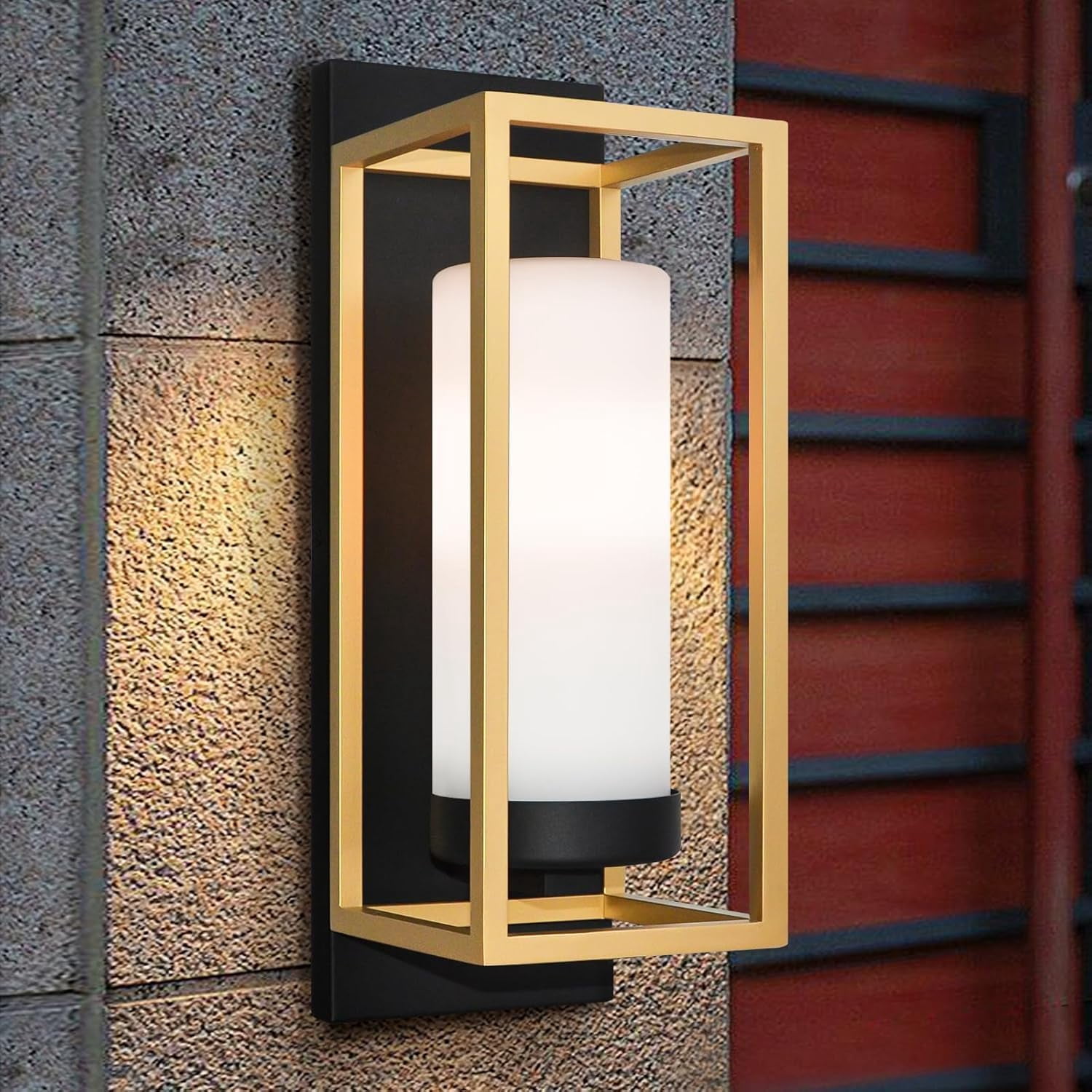 ALVIME Modern Outdoor Wall Light Fixture, 15 Inch Gold Exterior ...