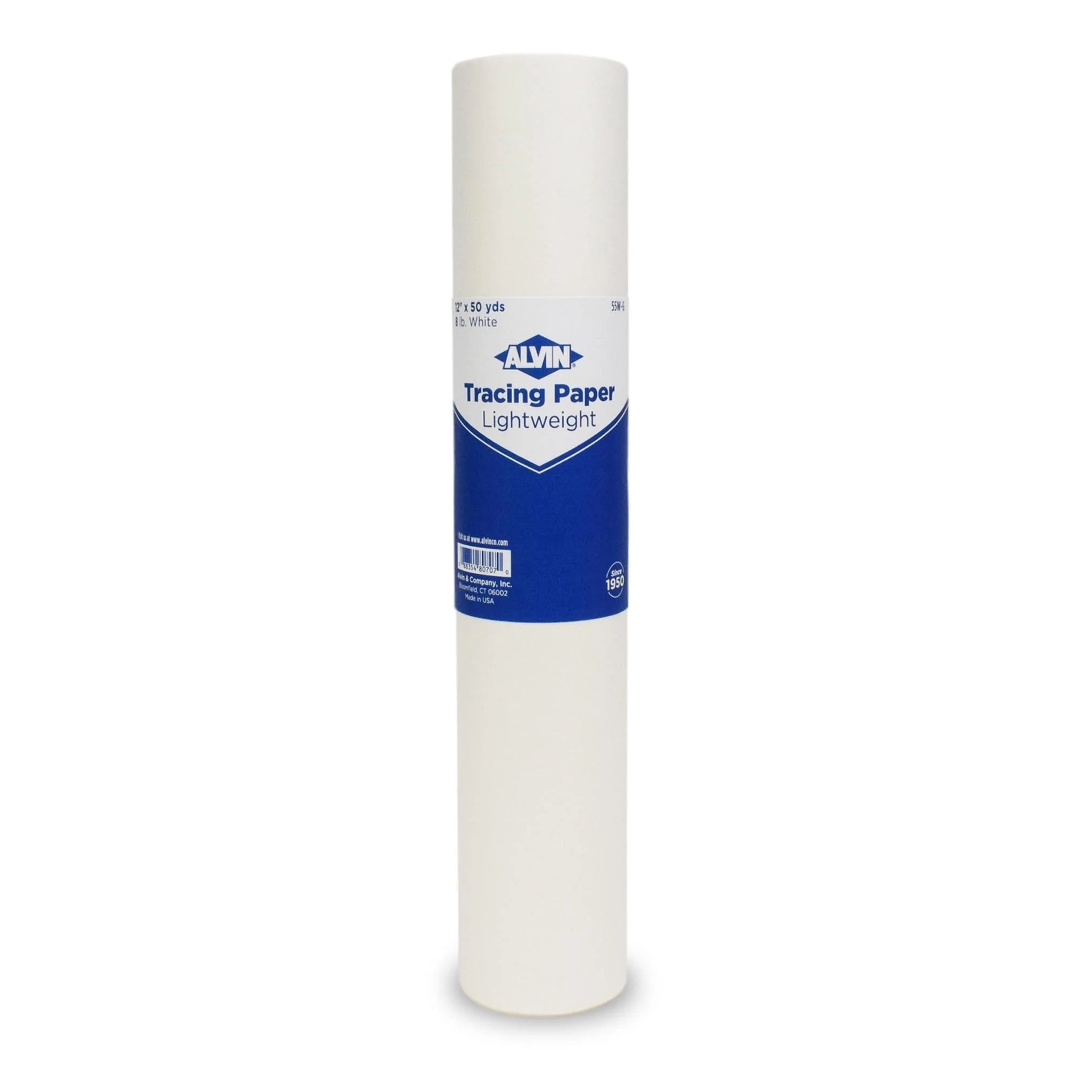 ALVIN 55W-G Lightweight Tracing Paper Roll, White, Suitable with Ink ...