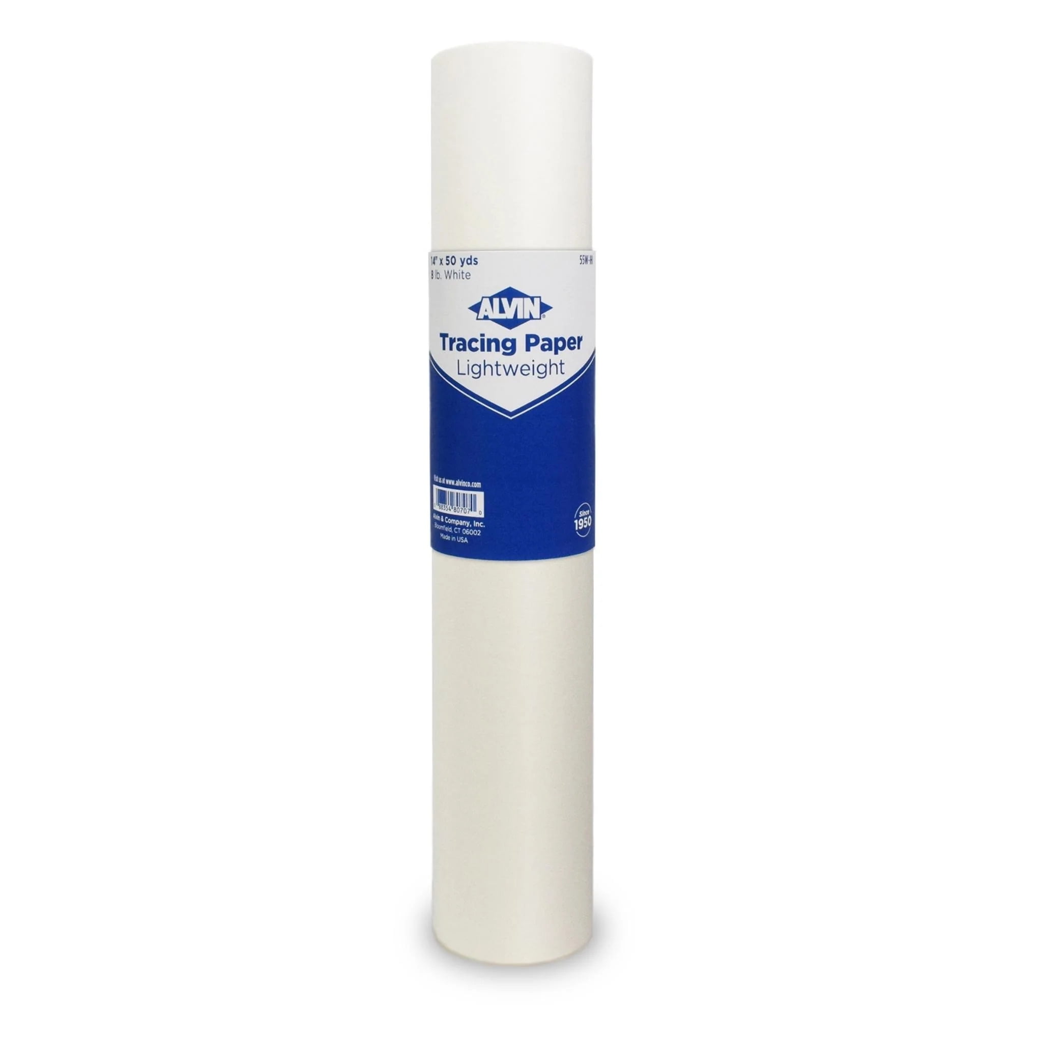 ALVIN 55W-H Lightweight Tracing Paper Roll, White, Suitable with Ink ...