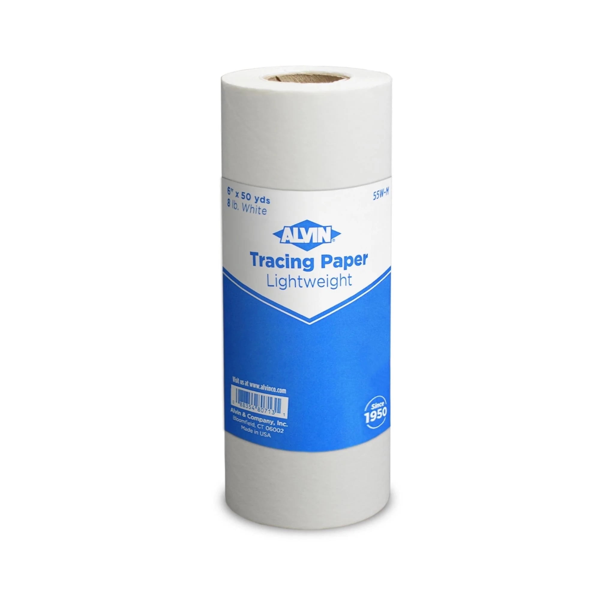 Alvin Lightweight Tracing Paper Roll, White, 6 Inches x 50 Yards, 1 ...