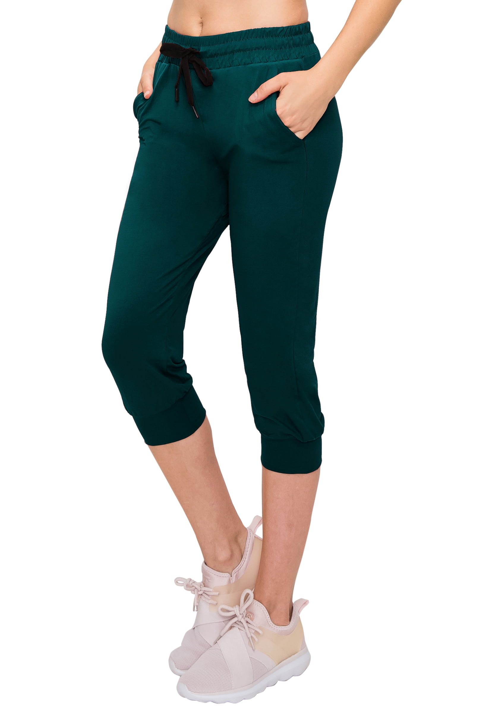 ALWAYS Capri Jogger Pants, Women's Casual Slim Bottoms Dark Teal US M ...