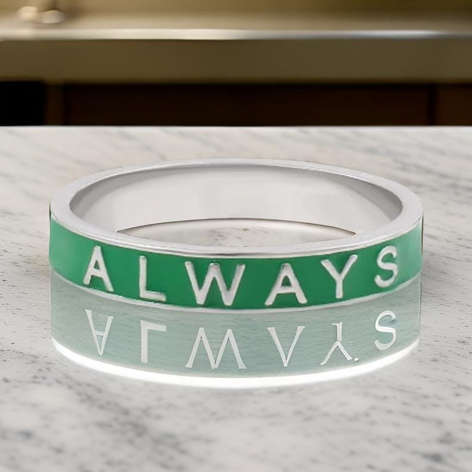 ALWAYS Ring - Personalized Enamel Ring - 4mm Wide Enamel Stacking Band ...