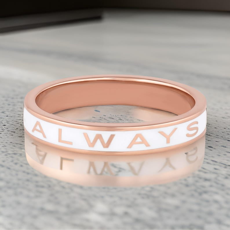 Lakshayenterprise Personalized White Enamel ALWAYS Stacking Ring ...