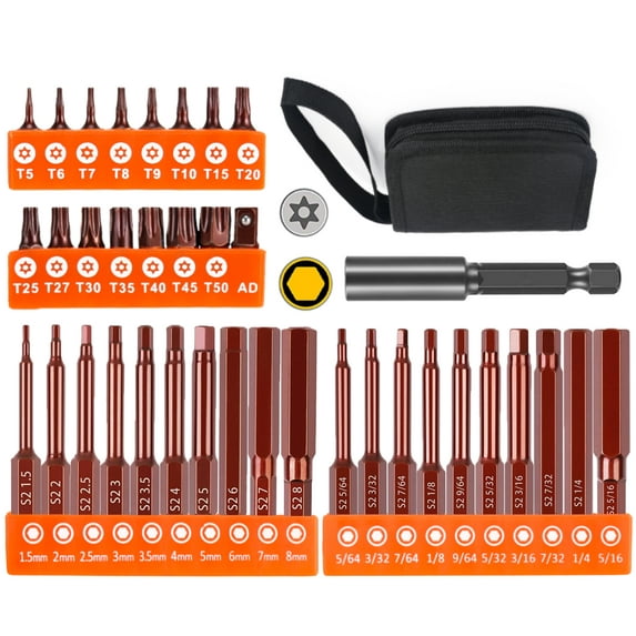 ALWORKKIT 38-Piece Tamper-proof Torx Bit Set, Hex Head Allen Wrench ...