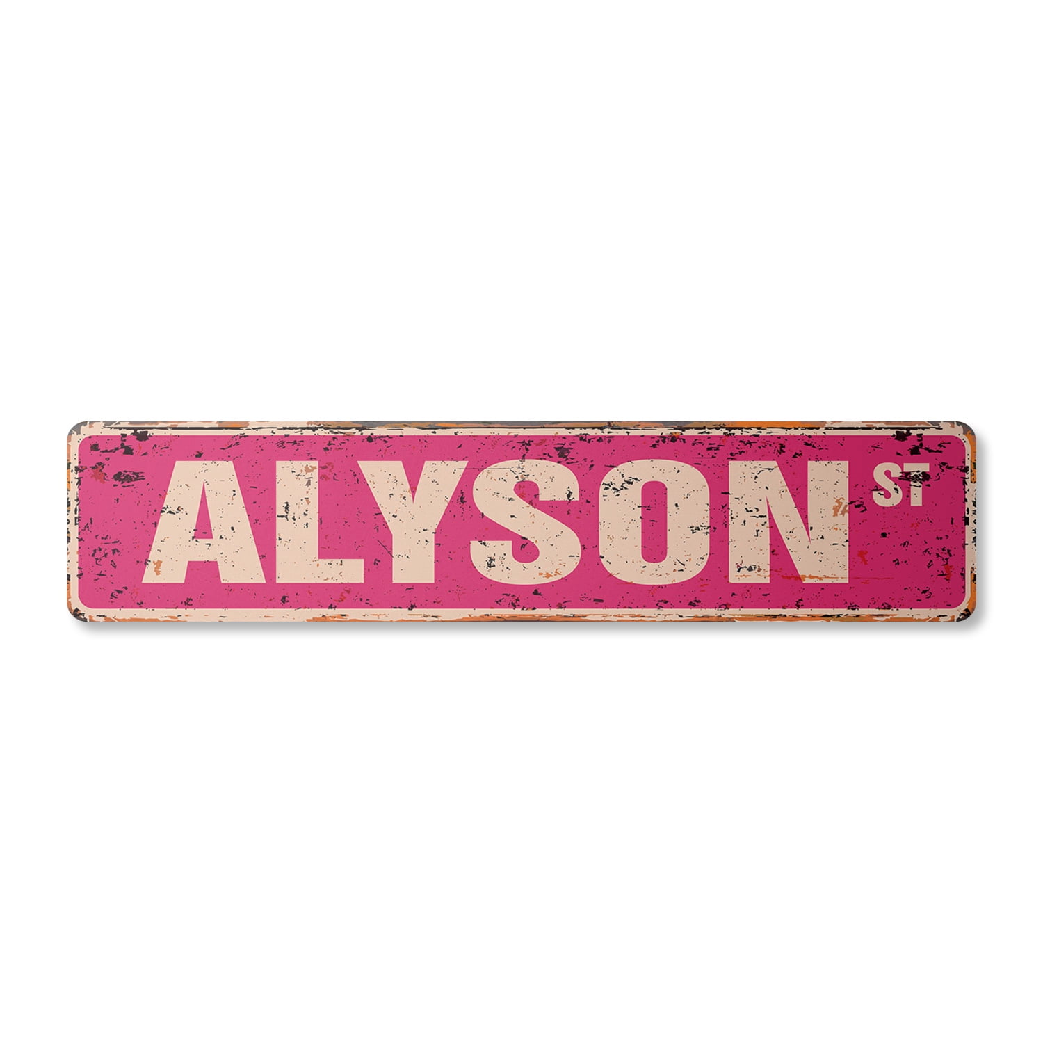 ALYSON Vintage Plastic Street Sign Childrens Name Room Sign | Indoor ...