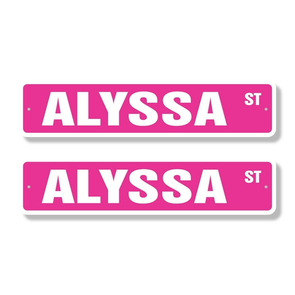 ALYSSA Classic Street Sign (2 Pack) Childrens Name Room Sign Road Sign ...
