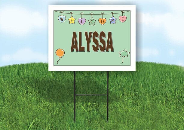 ALYSSA WELCOME BABY GREEN 18 in x 24 in Yard Sign Road Sign with Stand ...