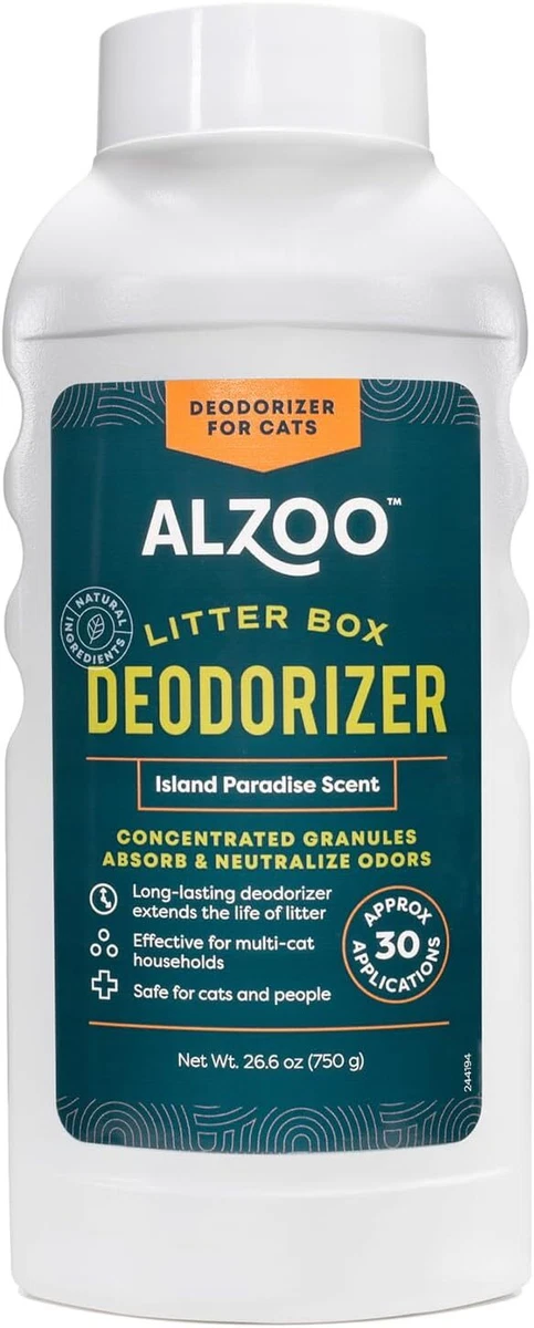 ALZOO Cat Litter Deodorizer, Up to 30 Uses, Island Paradise Scent, 26.6 ...