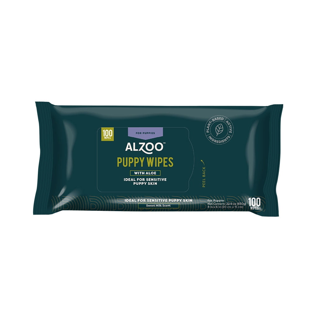 ALZOO Plant-Based Grooming Wipes for Puppies 100 count - Walmart.com