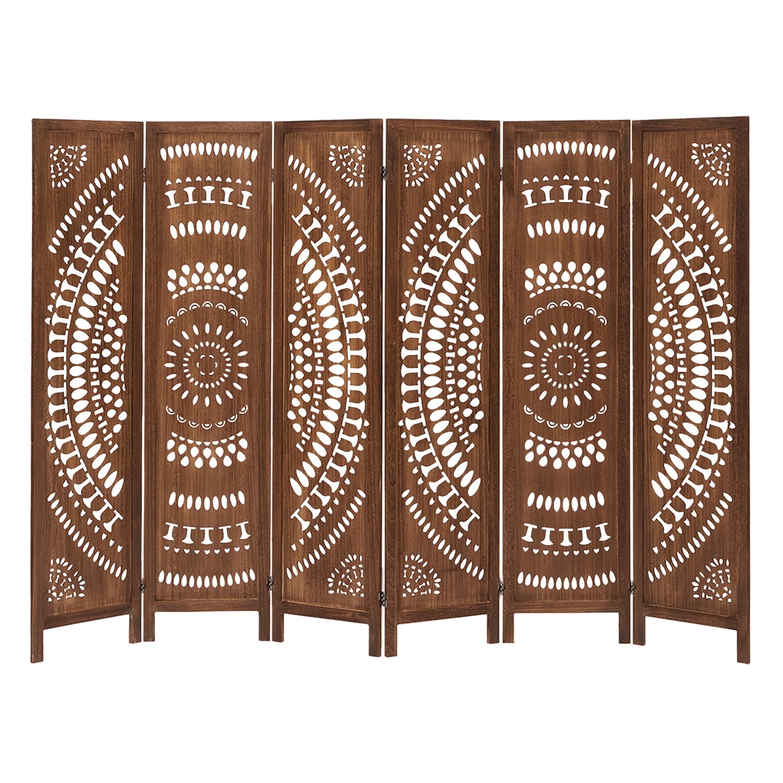 Aletheiawu 6 Panel Wood Carved Boho Room Dividers and Folding Screens ...