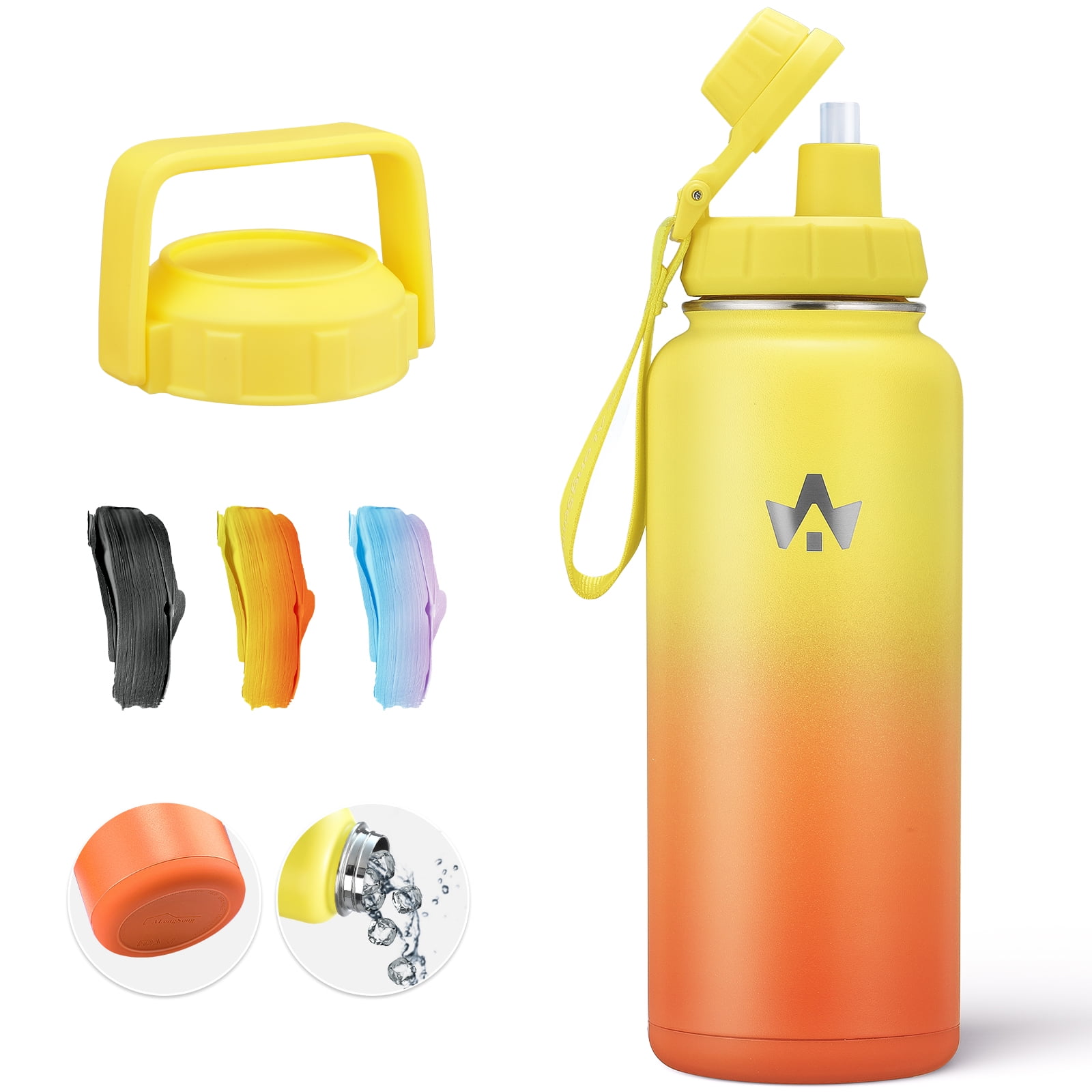 ALongSong Insulated Water Bottle, 32oz Stainless Steel Bottles with ...