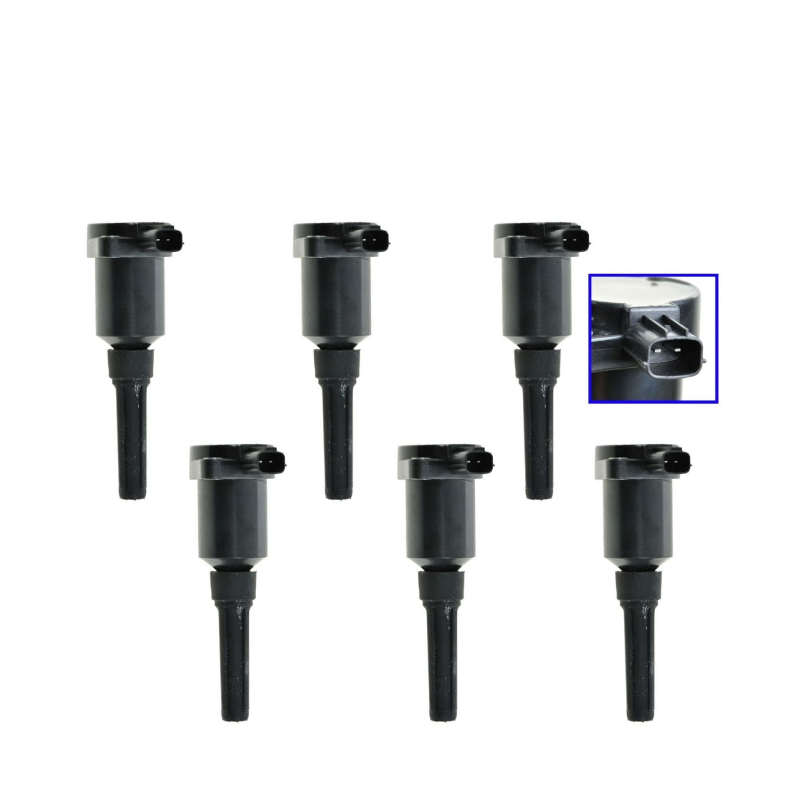 AM-2020892040 for Jaguar for XJ6 for XJR for XJS 4.0L Ignition Coil Set of 6 w/ Black Coils 1995 ...