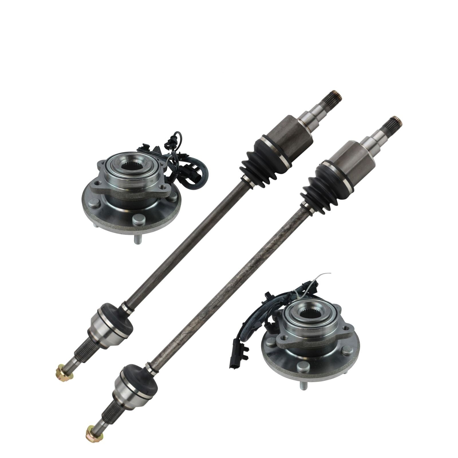 AM-2525410020 Drivetrain Kit - (4) Rear CV Axle & Wheel Bearing & Hub ...