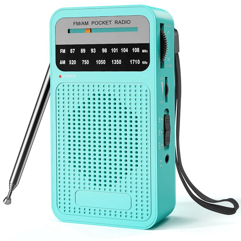 AM FM Pocket Radio, Transistor Radio with Loudspeaker, Headphone Jack ...