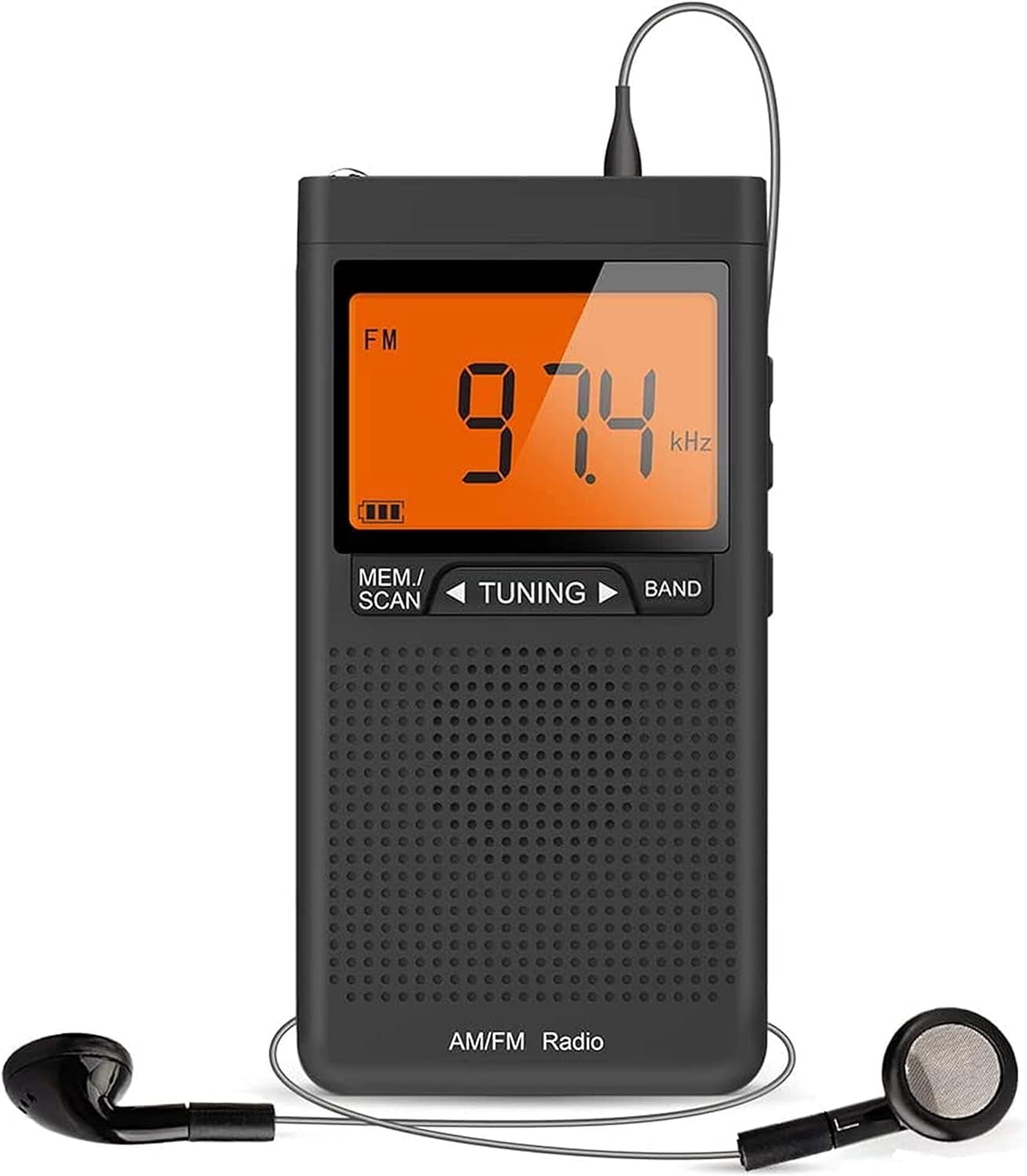 AM/FM Walkman Radio, Pocket Transistor Radio with Big Digital Screen ...