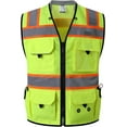 AM Hi-Vis Unisex Surveyor Safety Vest Heavy Duty PPE Inner Pockets ANSI ...