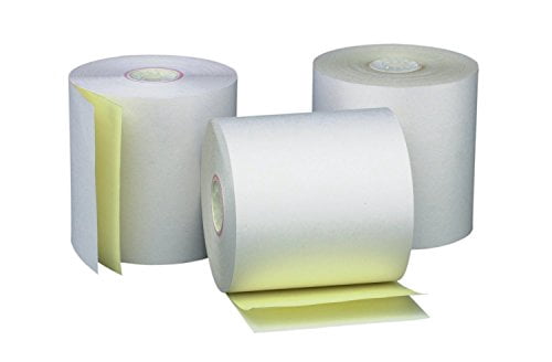 AM-Ink Two Ply Carbonless POS Receipt Paper Rolls 3" x 90' 2-Ply White ...