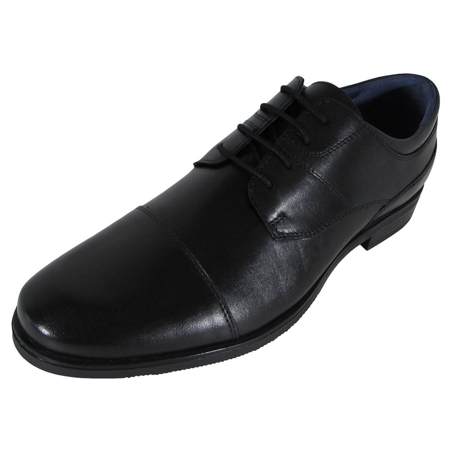 AM Shoes Men's Leather Cap Toe Oxford Lace Up Shoes, Comfortable Insole ...