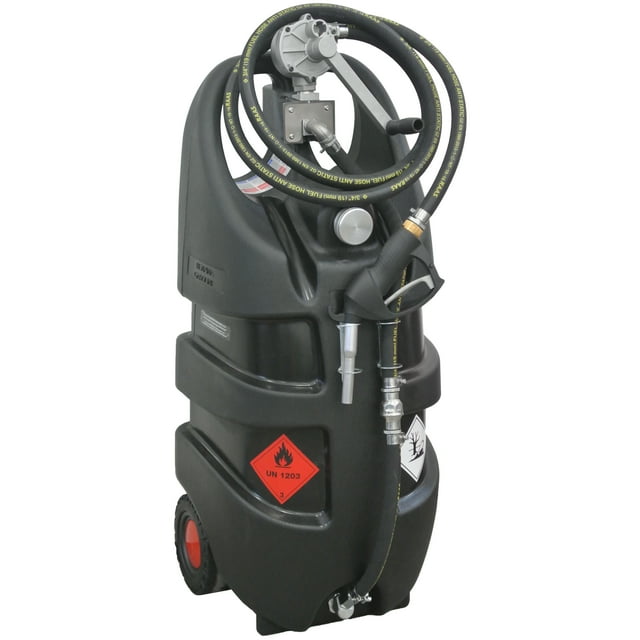 AM-TANK 29 Gallon Portable Gasoline Fuel Tank with Rotary Hand Pump and ...