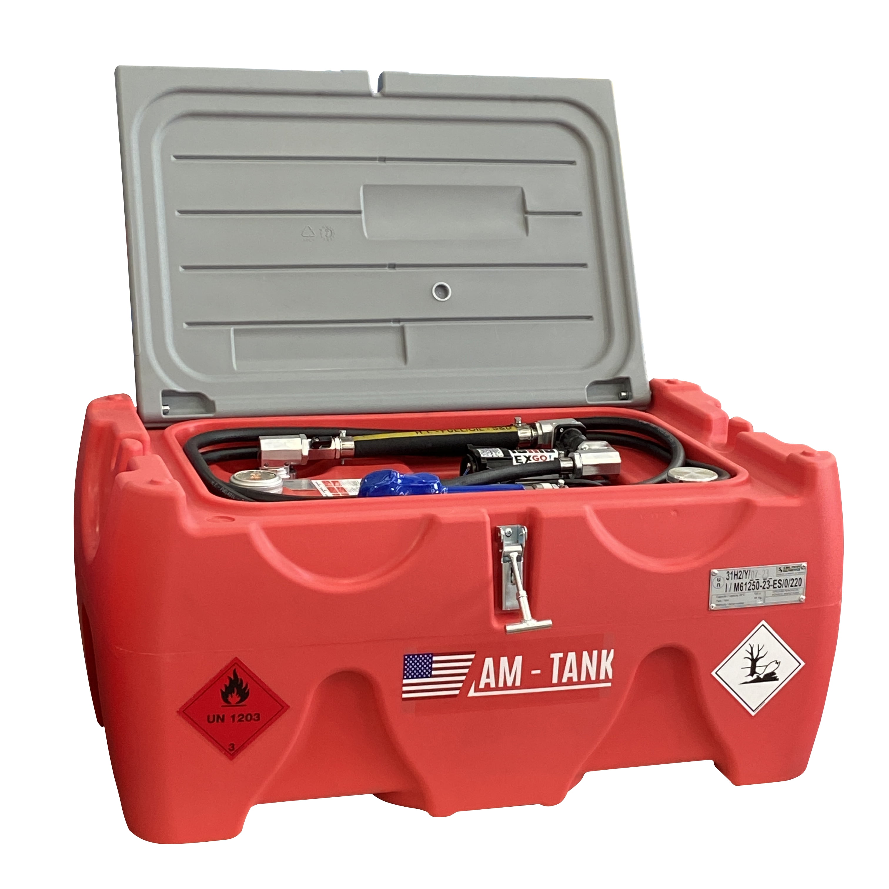 AM-TANK 40-Gallon Portable Low Profile Gasoline Transfer Tank with 12V ...
