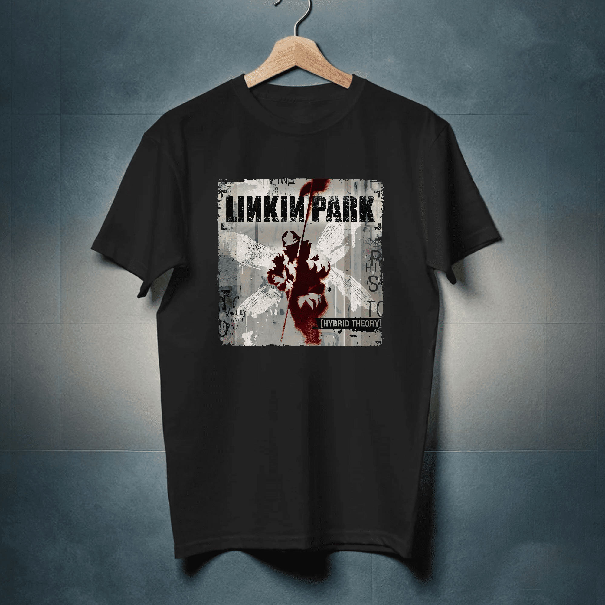 AM100 - Hybrid Theory Music Album Cover Nu Metal Rock Band Art T-Shirt ...