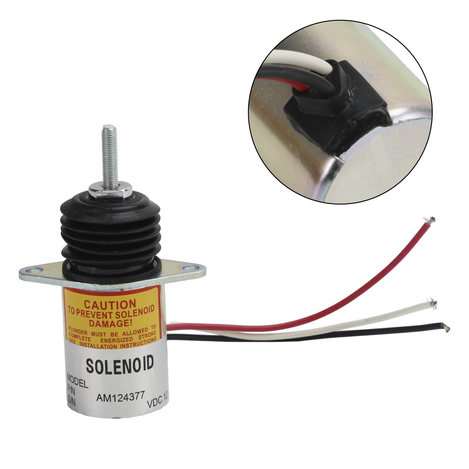 AM124379 AM124377 12V Fuel Shutoff Solenoid For John Deere 655 755 856 ...