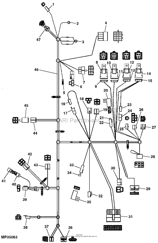 AM134727 WIRE HARNESS fits JOHN DEERE (New OEM) - Walmart.com
