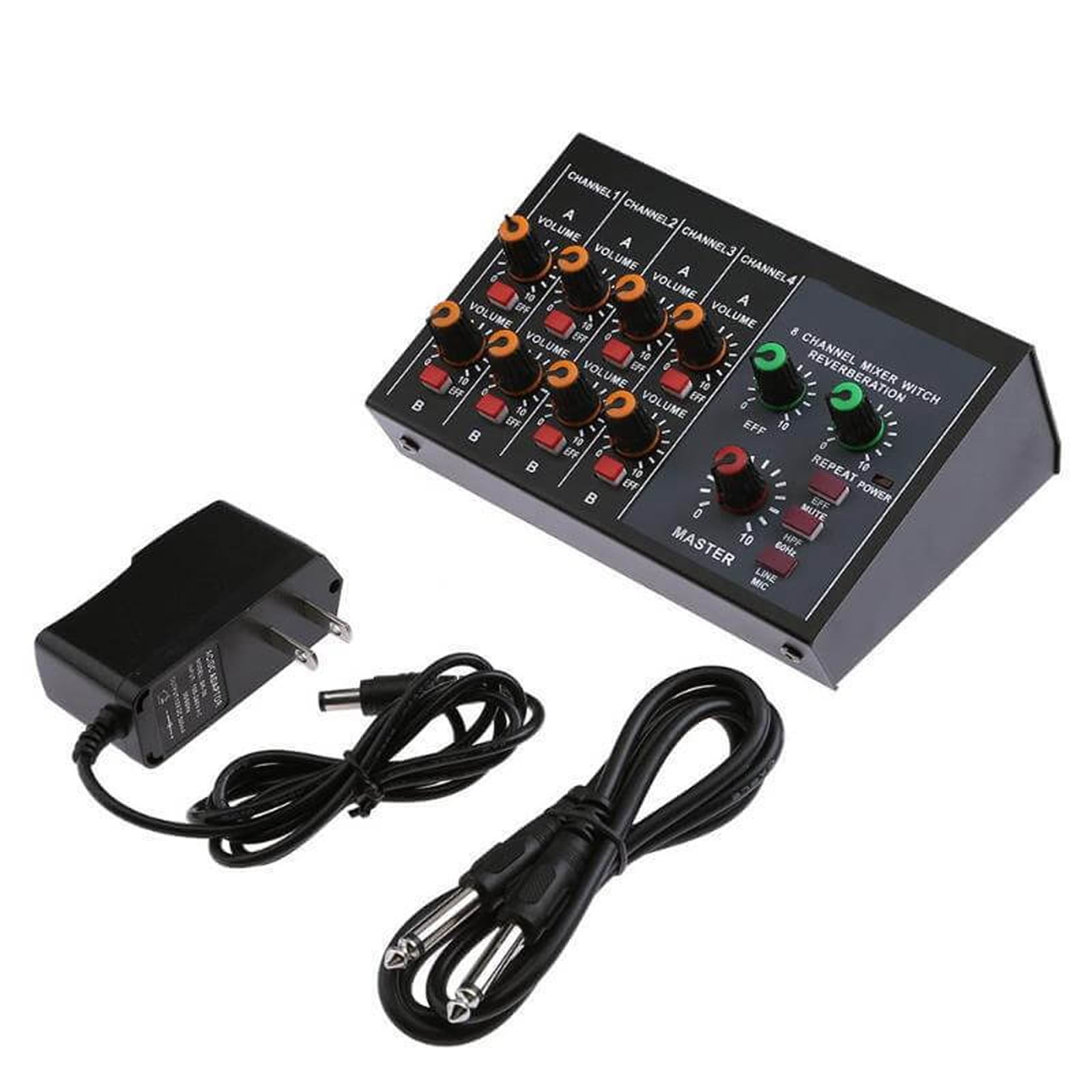AM428A 8 Channel Sound Mixer Mixer Sound Board Consoles Power Stereo ...
