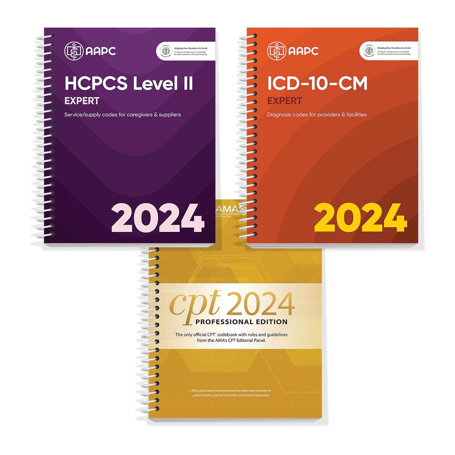 AMA CPT Book, ICD-10 Code Book, HCPCS Book - 2024 Physician Bundle by ...