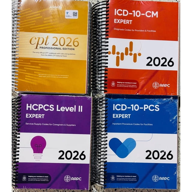 AMA CPT Book, ICD-10 Code Book, HCPCS Book, ICD-10-PCS Complete Code ...