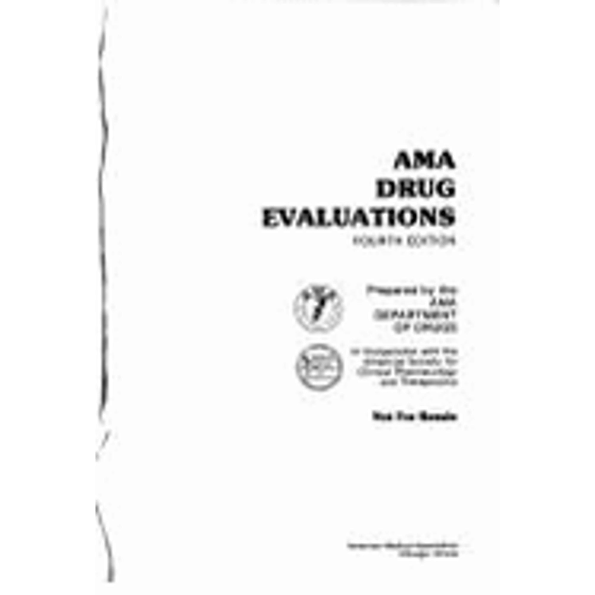 Pre-Owned AMA drug evaluations Hardcover Editors of American Medical ...