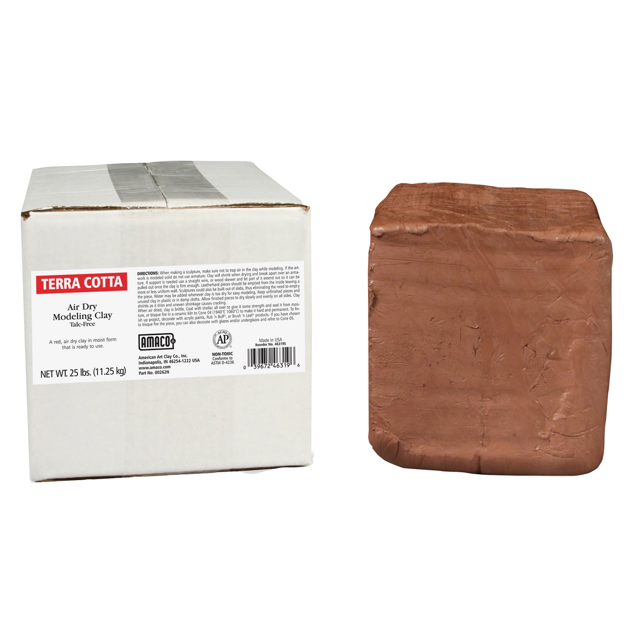 AMACO Air Dry Modeling Clay, 25 lbs., Terra-Cotta - Walmart.com