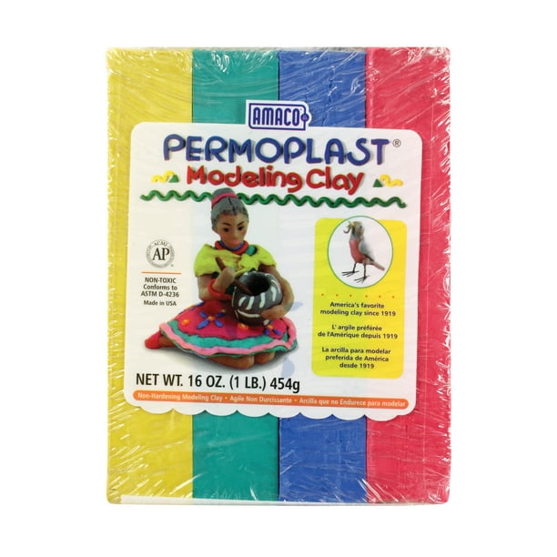 AMACO Permoplast Non-Toxic Modeling Clay Set, 1 lb, Assorted Color, Set ...