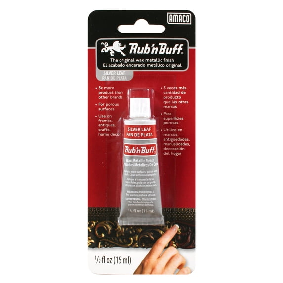 AMACO Rub-N-Buff 1/2oz Silver Leaf Metallic Wax Finish - Walmart.com