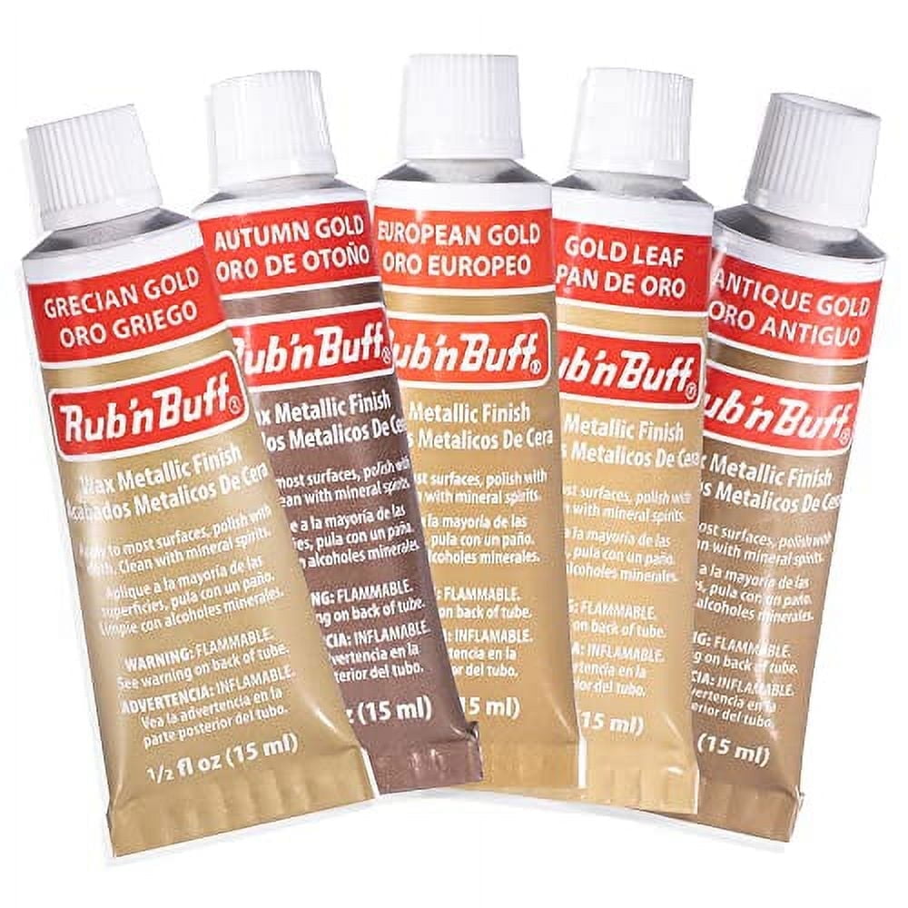 AMACO Rub N Buff Wax Metallic Finish Gold Kit - 5 Versatile Gilding Wax ...