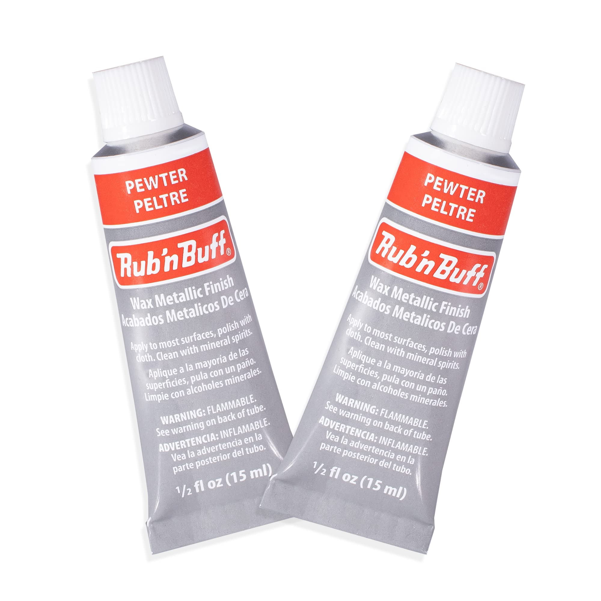 AMACO Rub n Buff Wax Metallic Finish - 2 Rub n Buff Pewter 15ml Tubes ...